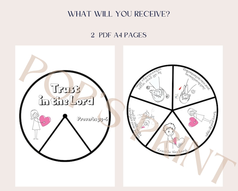 Trust in the Lord Coloring Spinner Wheel| Printable Bible Verse ...