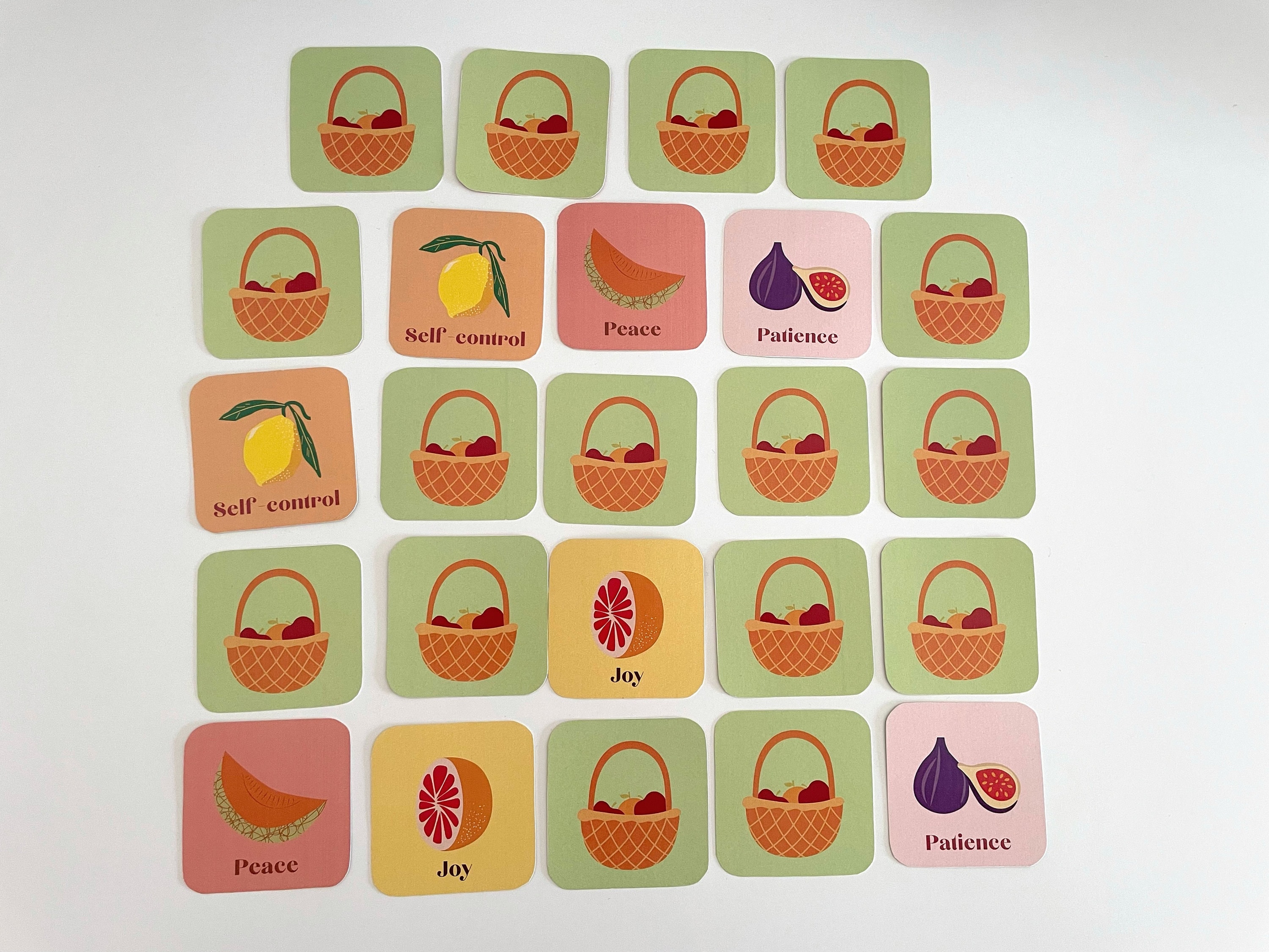 Fruit of the Spirit Memory Game Bible Memory Match Game Bible Matching ...