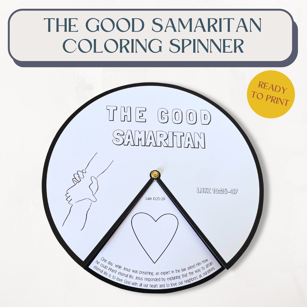 The Parable of the Good Samaritan Coloring Spinner Wheel| Sunday School ...