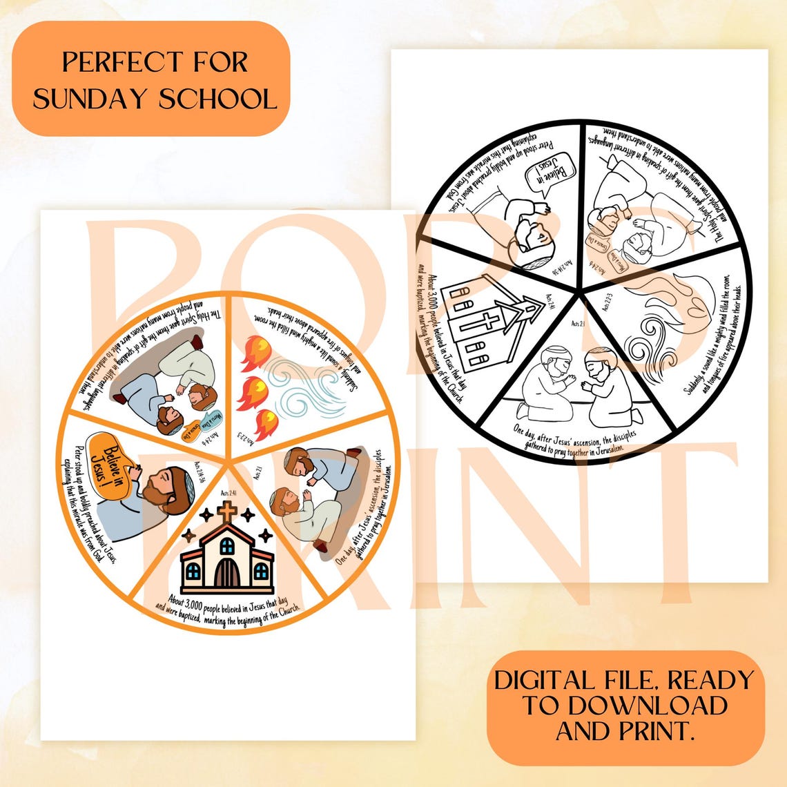 Printable Pentecost Sunday School Craft – Holy Spirit Kids Ministry ...