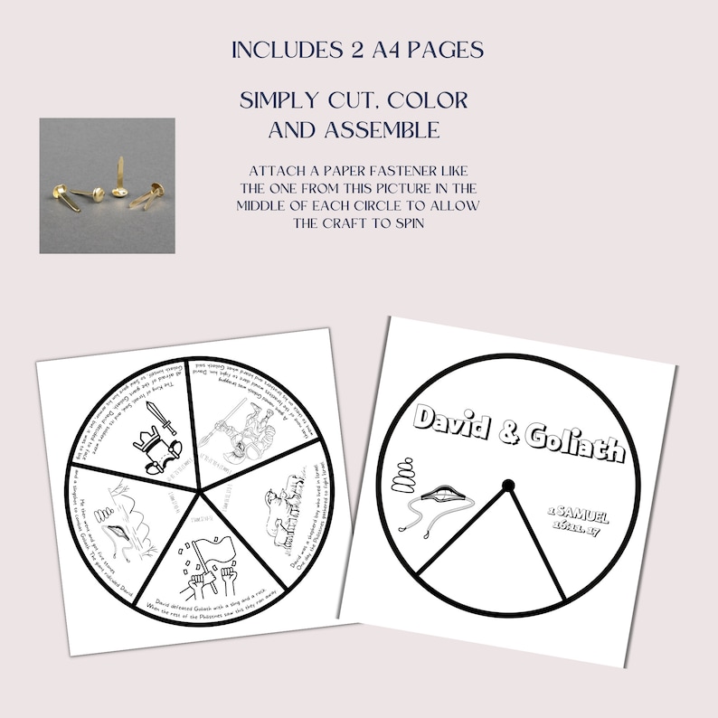 David and Goliath Coloring Spinner Wheel| David and Goliath Craft ...