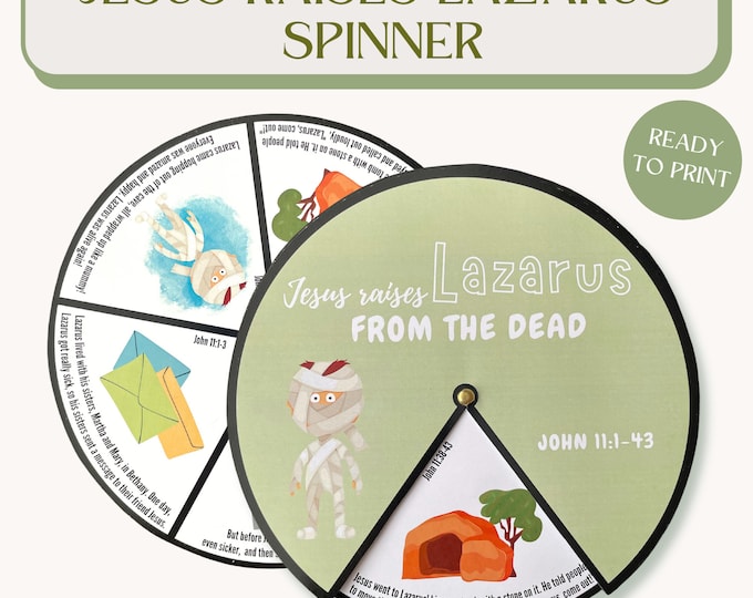 Jesus Raises Lazarus Coloring Spinner Wheel, Childrens Bible Activities ...