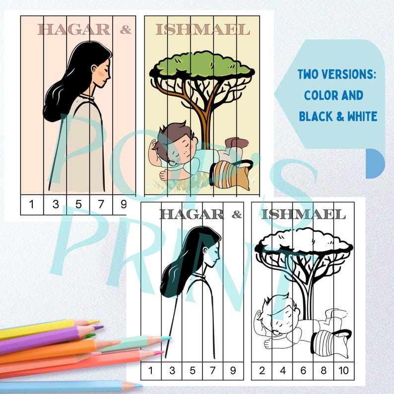 Hagar and Ishmael Agamograph Craft – Sunday School Printable Bible ...