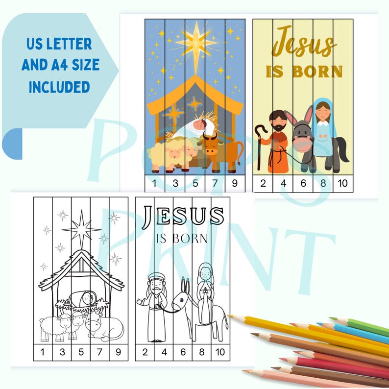 Printable Jesus is Born Agamograph, Sunday School Craft, Nativity Kids ...