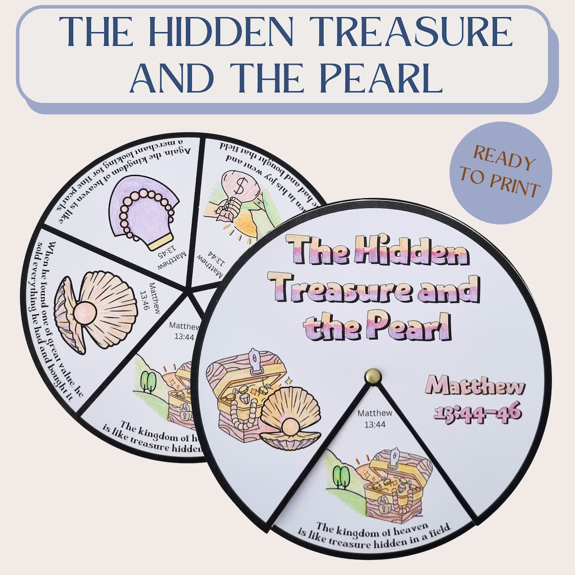 Printable Parable of the Hidden Treasure & Pearl of Great Price ...