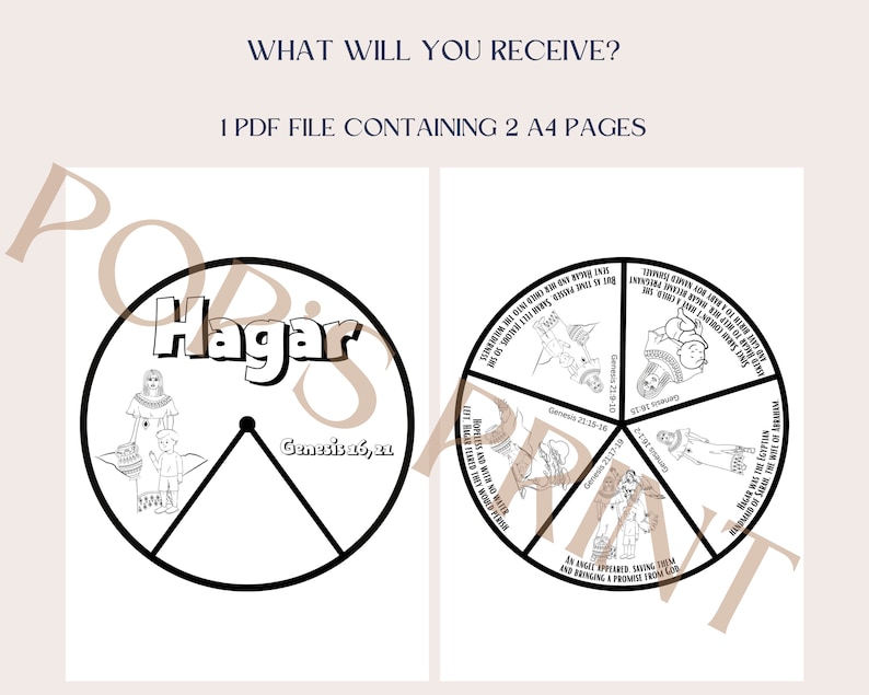 Rueda giratoria para colorear de Agar para imprimir, manualidad de Agar ...