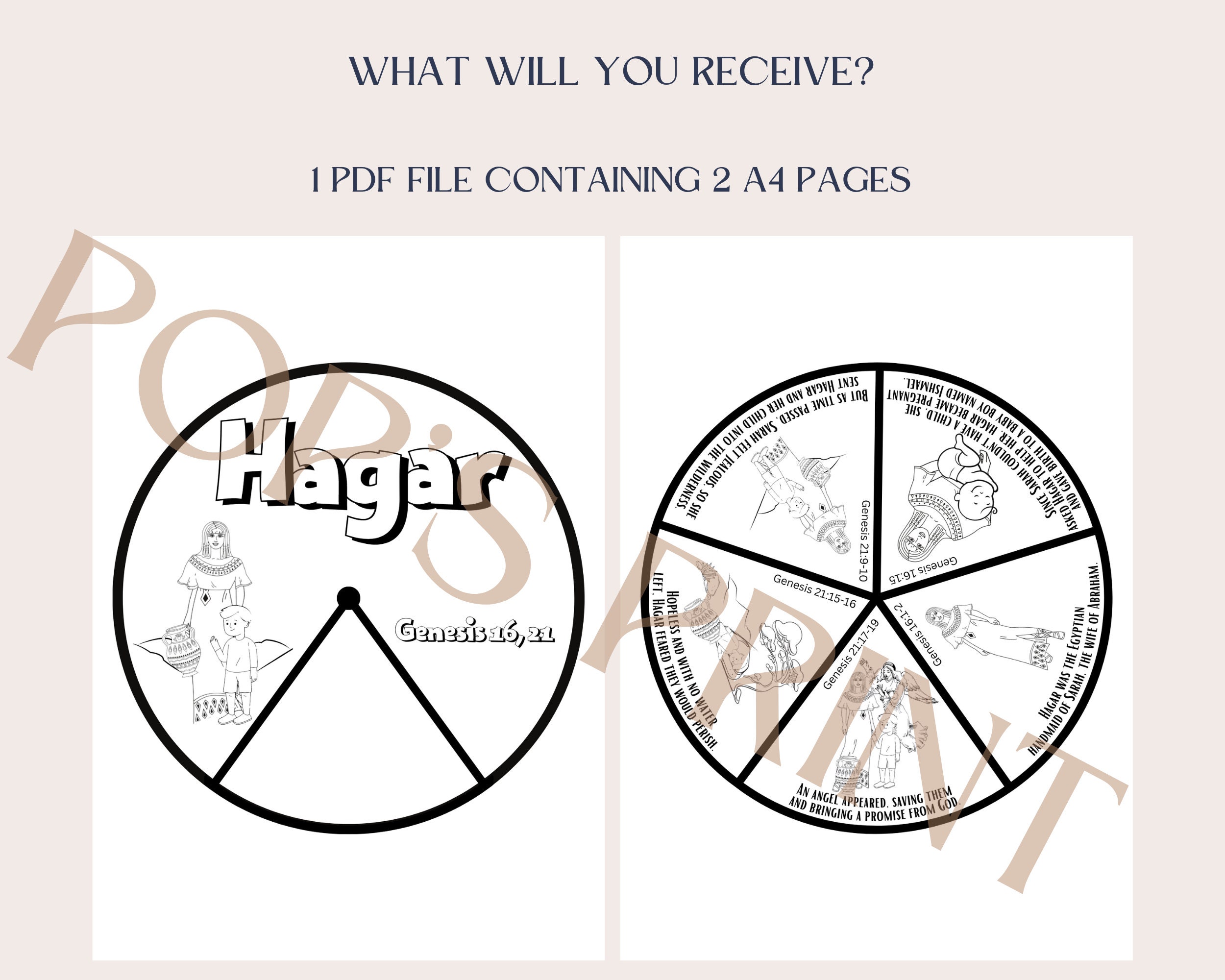 Hagar Coloring Spinner Wheel Hagar Craft Sunday School Craft Kids ...