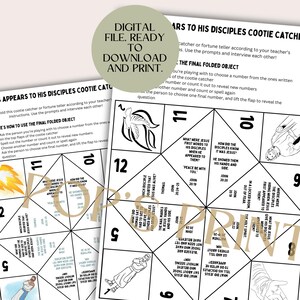 Jesus Appears to His Disciples Cootie Catcher for Kids| Printable ...