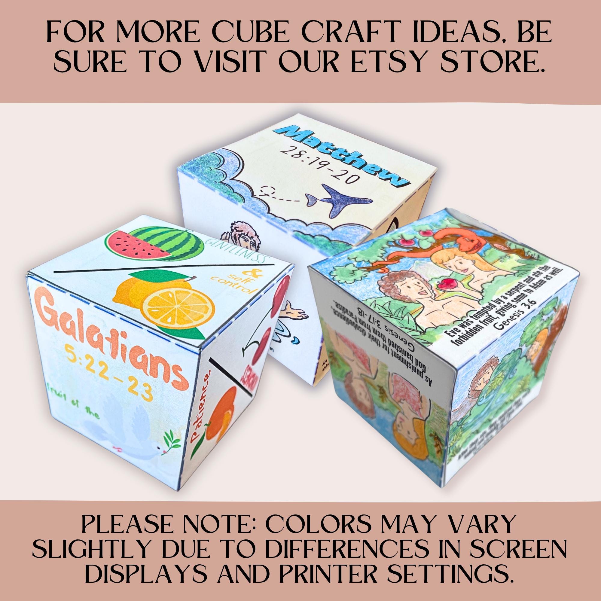 Lent Cube Craft | Sunday School Holy Week Activity (digital Download ...