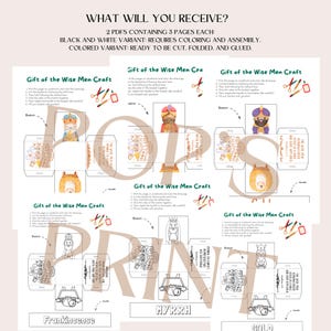 Printable Wise Men Gifts Craft, Nativity 3D Sunday School Activity ...
