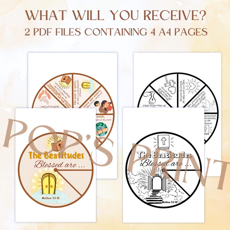Printable "the Beatitudes of Jesus" Sunday School Craft | Bible Verse ...