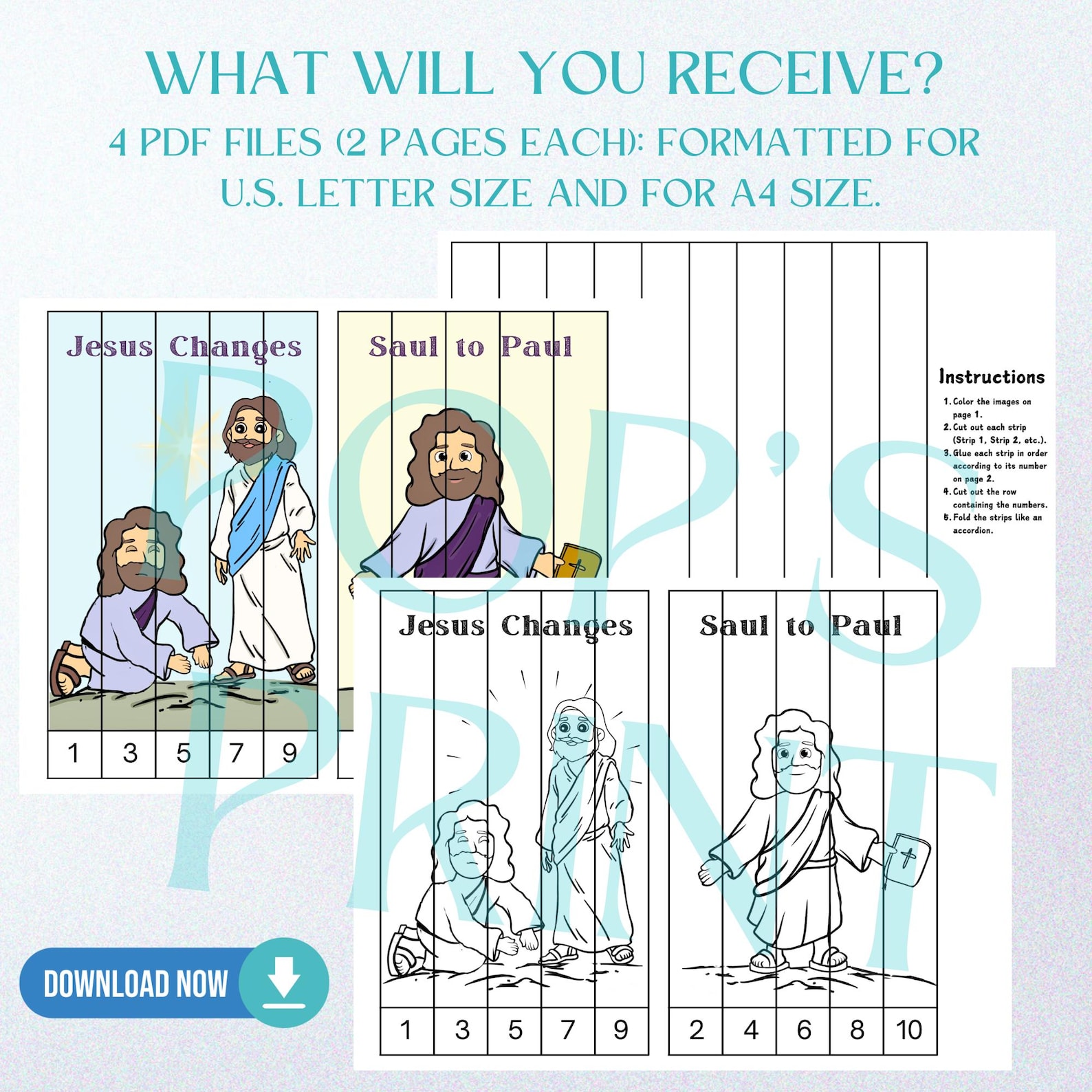 Saul to Paul Agamograph Craft – Sunday School Bible Coloring Activity ...
