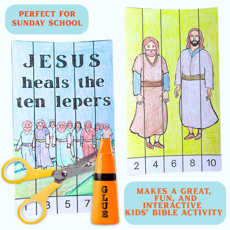 Jesus Heals Ten Lepers Agamograph Craft – Printable Sunday School Bible ...