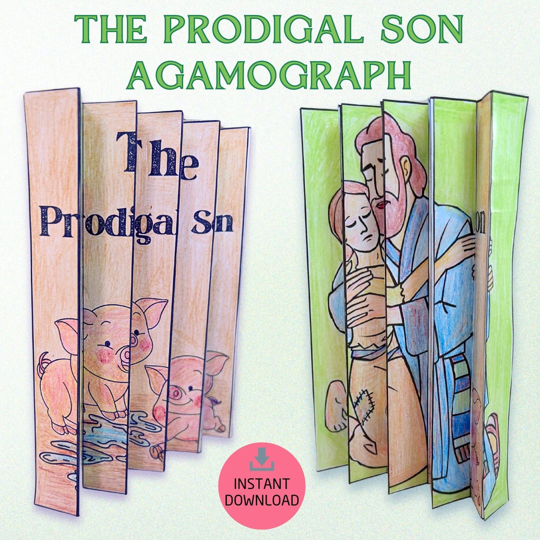 Printable the Prodigal Son Agamograph, Sunday School Bible Craft ...