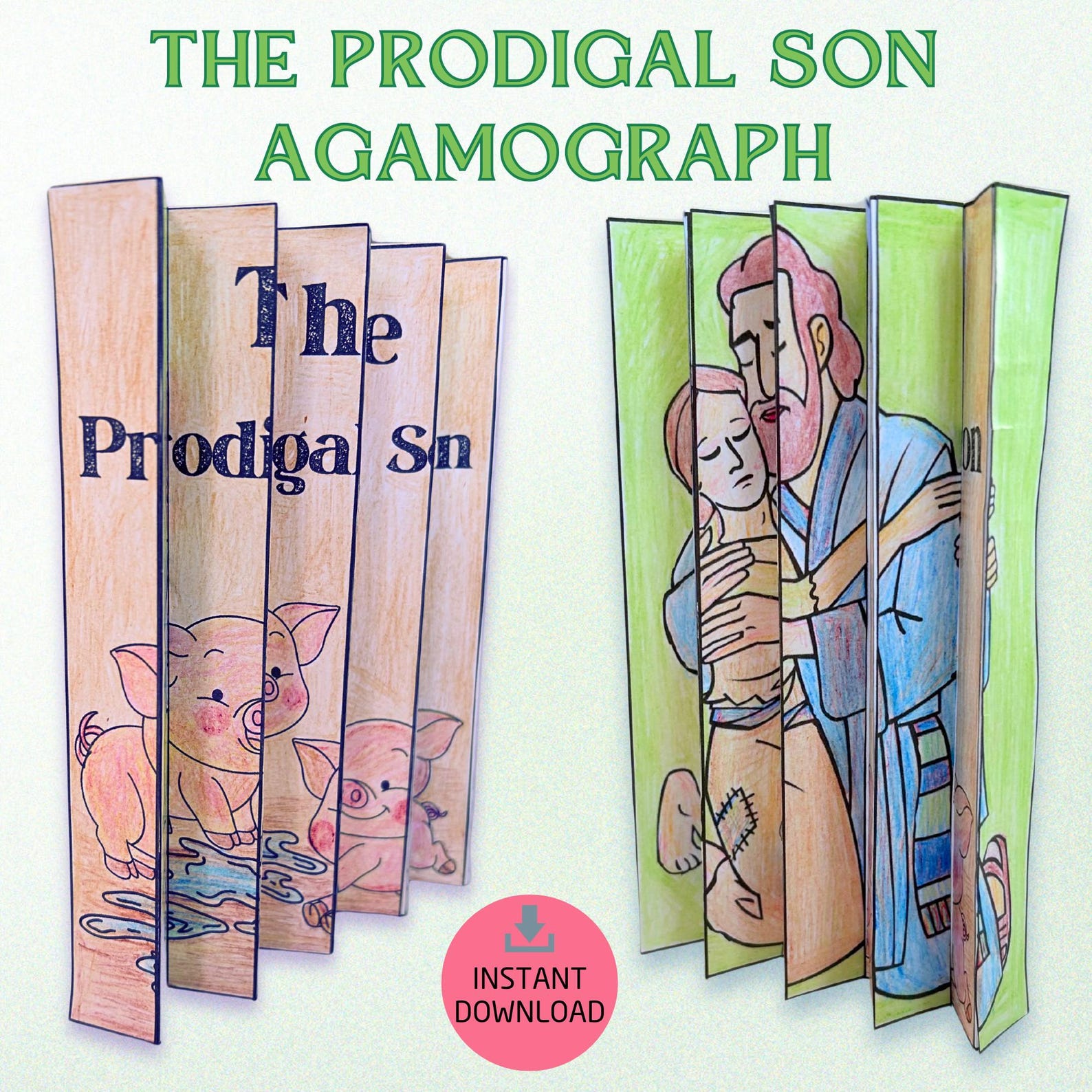 Printable the Prodigal Son Agamograph, Sunday School Bible Craft ...