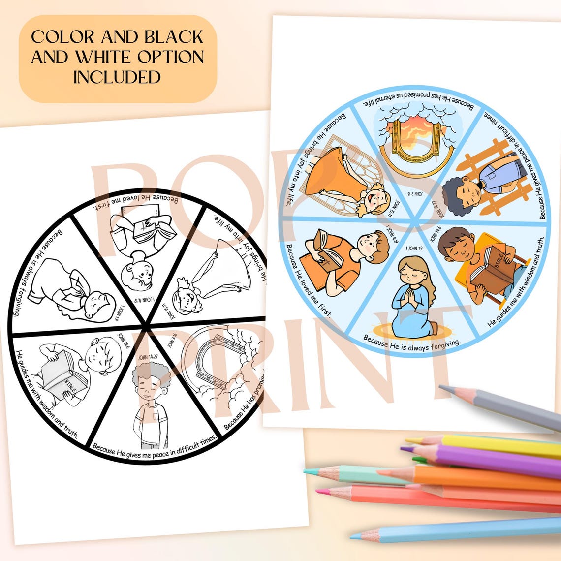 Printable I Choose Jesus Sunday School Craft Coloring Spinner Wheel ...