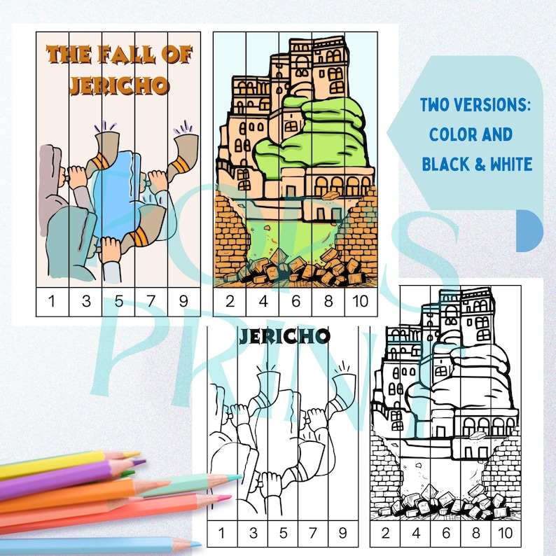 Printable Fall of Jericho Agamograph – Sunday School Craft & Bible ...