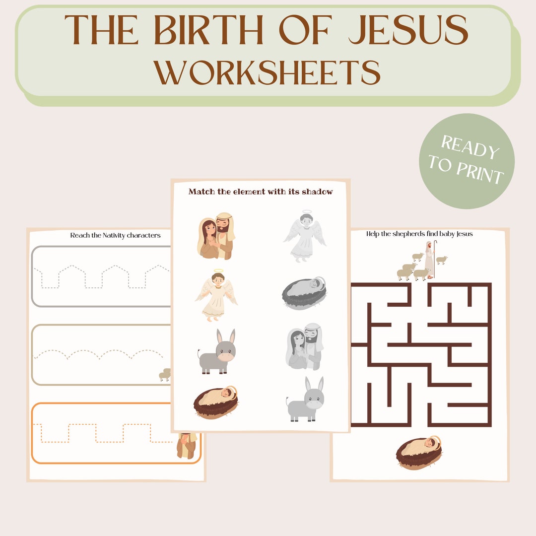 Nativity Worksheets | Sunday School Christmas Activity (digital ...