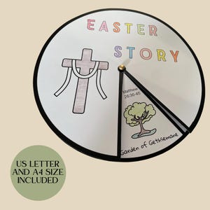 The Easter Story Coloring Spinner Wheel| Easter Craft| Sunday School ...