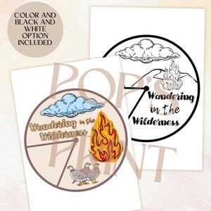 Sunday School Craft Wandering in the Wilderness Coloring Spinner Wheel ...