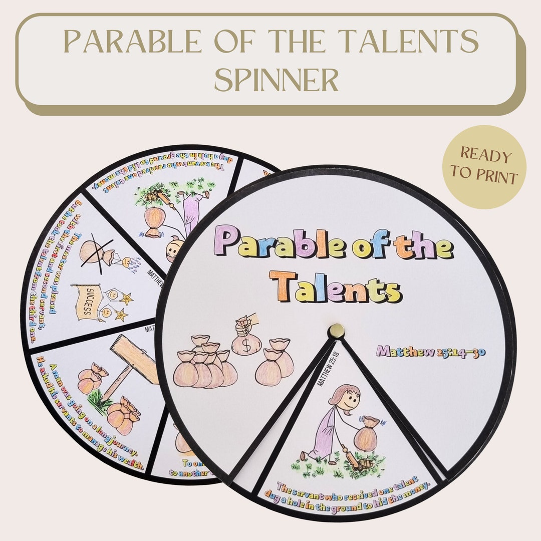 Parábola de los talentos para colorear rueda giratoria/ Manualidad de ...