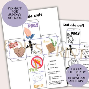 Lent for Kids| Cube Craft| Printable Sunday School Bible Activity| Game ...
