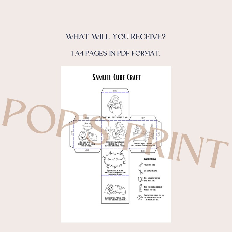 Samuel Cube Sunday School Craft Samuel and Eli Printable Bible Activity ...