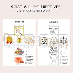 Matthew 6:33 Cube Craft Printable Bible Activity, Kids Bible Verse ...