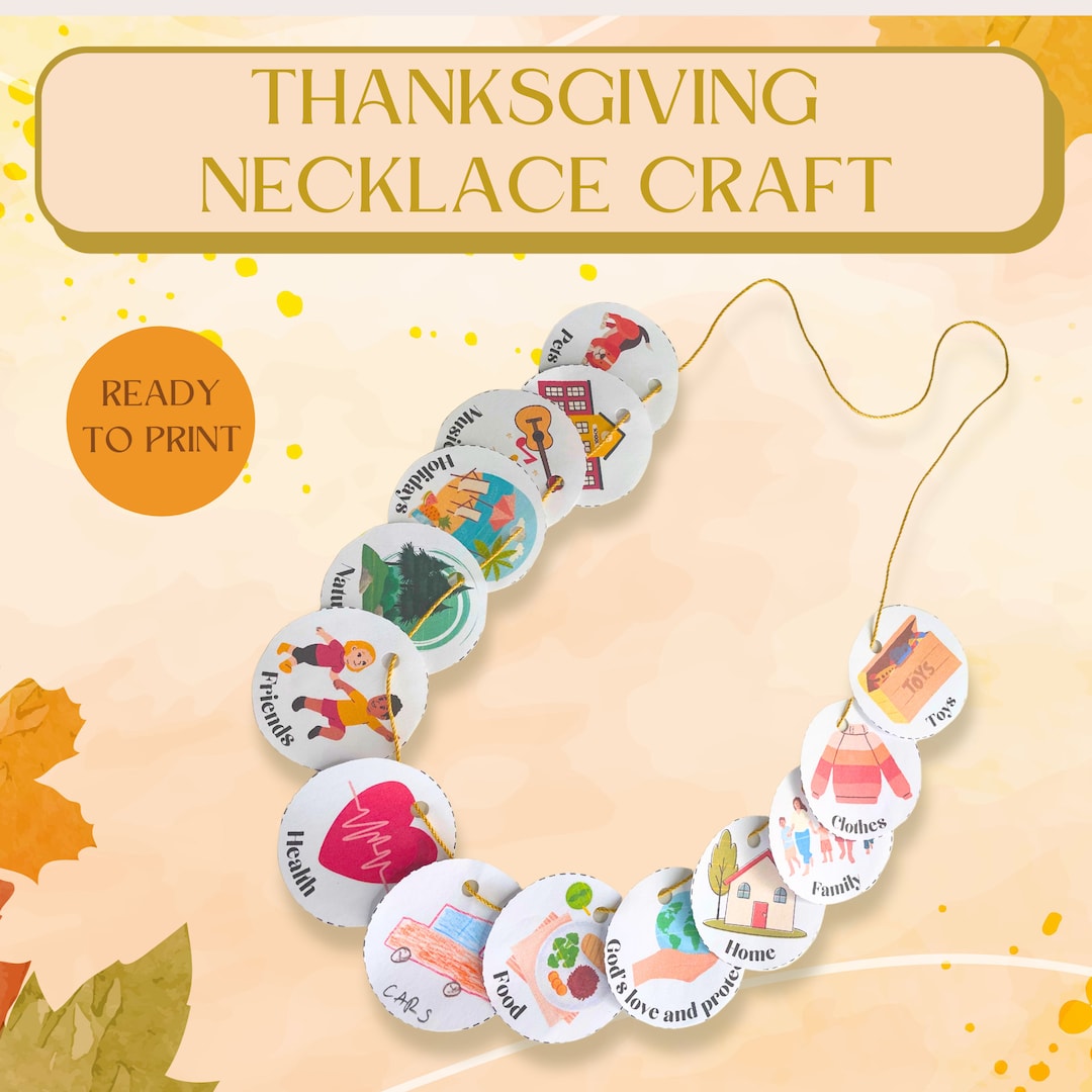 Thanksgiving Necklace Craft | Fun Thanksgiving DIY Activity for Kids ...