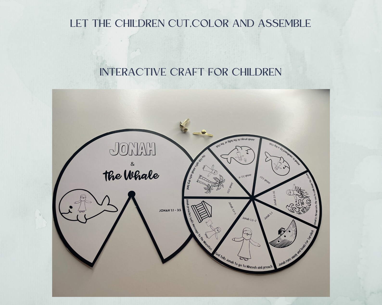 Jonah and the Whale Coloring Spinner Wheel| Jonah and the Whale Craft ...
