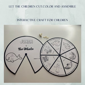 Jonah and the Whale Coloring Spinner Wheel| Jonah and the Whale Craft ...