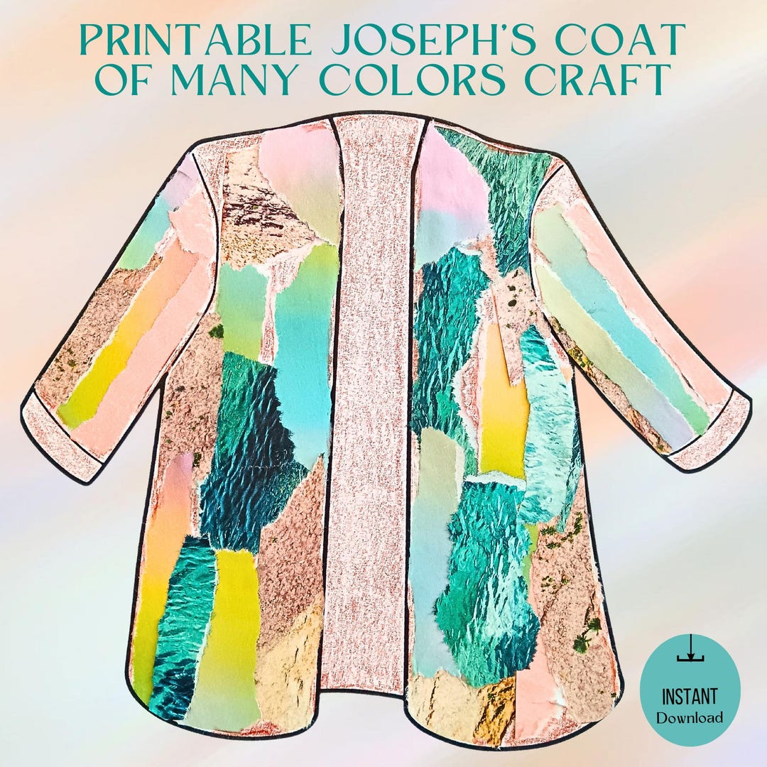 Printable Joseph's Coat of Many Colors Craft, Collage, Cut, Color, and ...