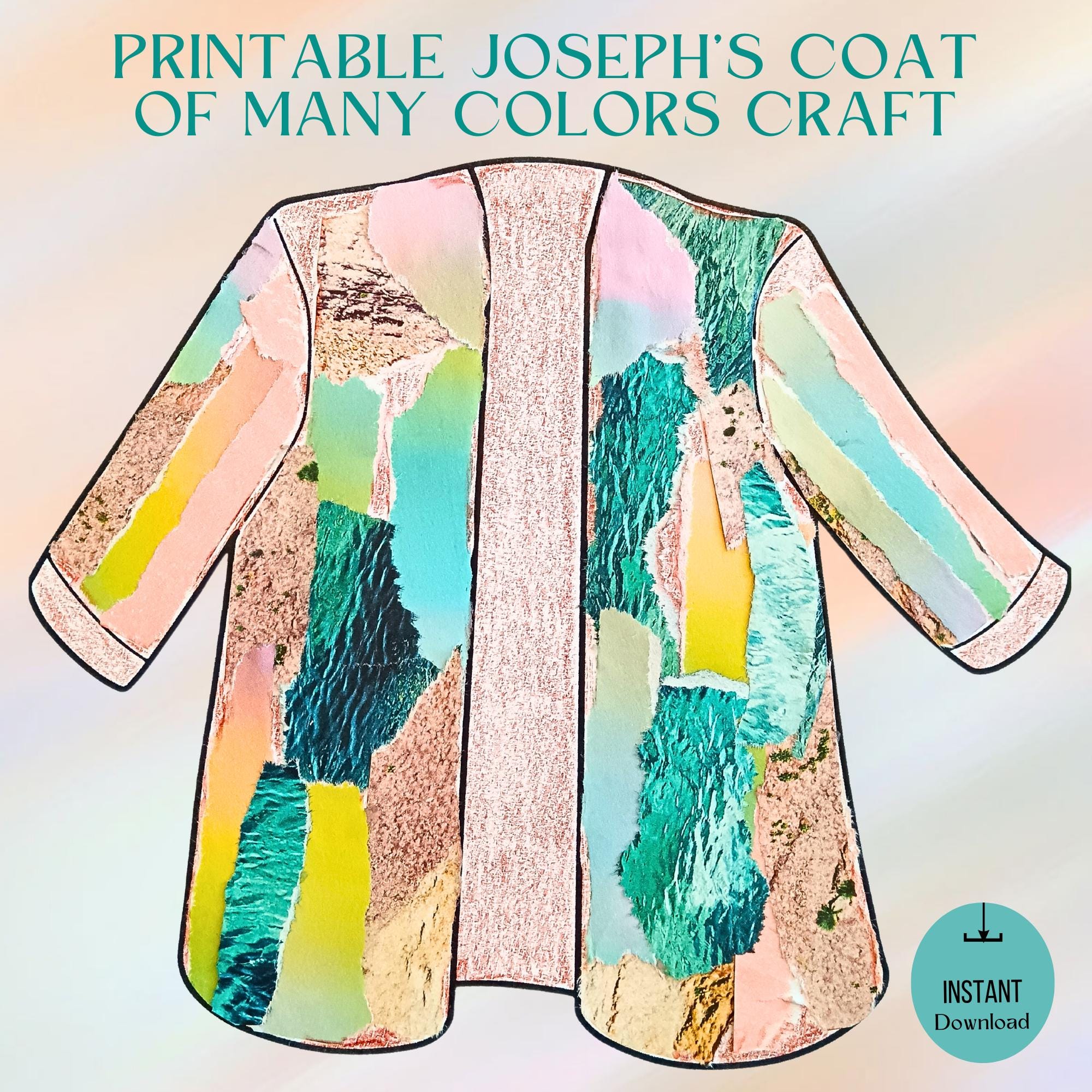 Printable Joseph's Coat of Many Colors Craft, Collage, Cut, Color, and ...