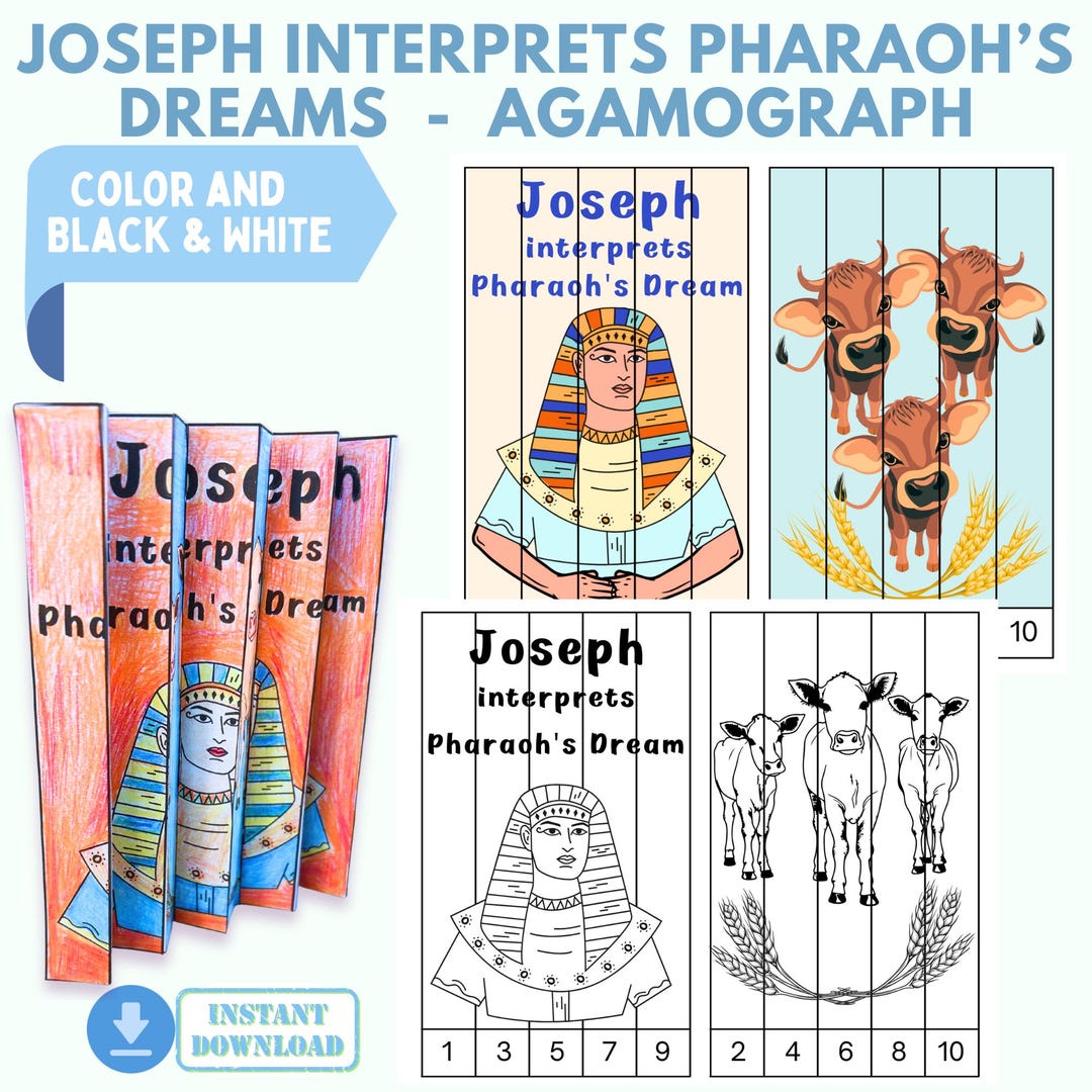Printable Joseph Interprets Pharaoh’s Dreams Agamograph – Sunday School ...