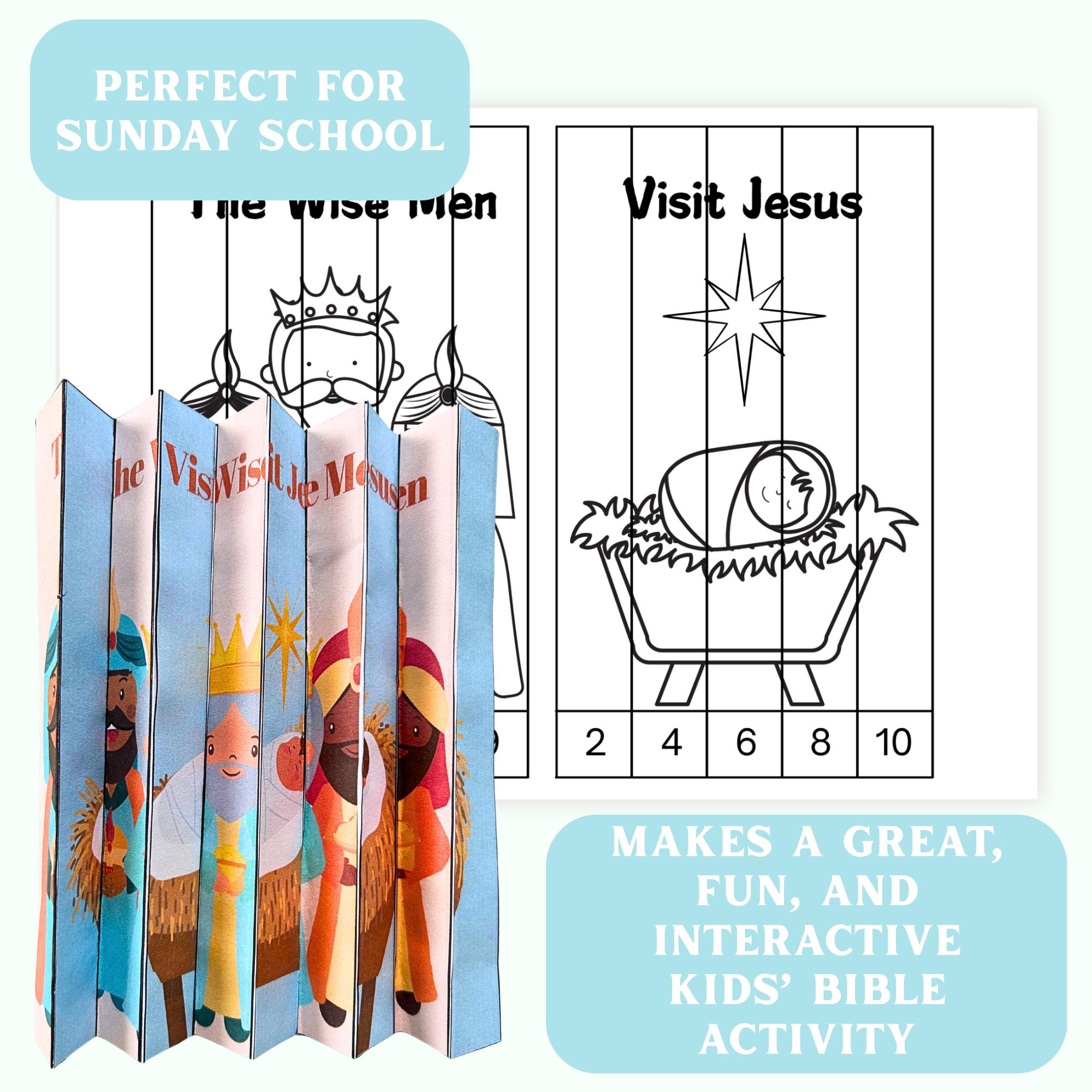 Printable Wise Men Visit Jesus Agamograph, Sunday School Craft ...