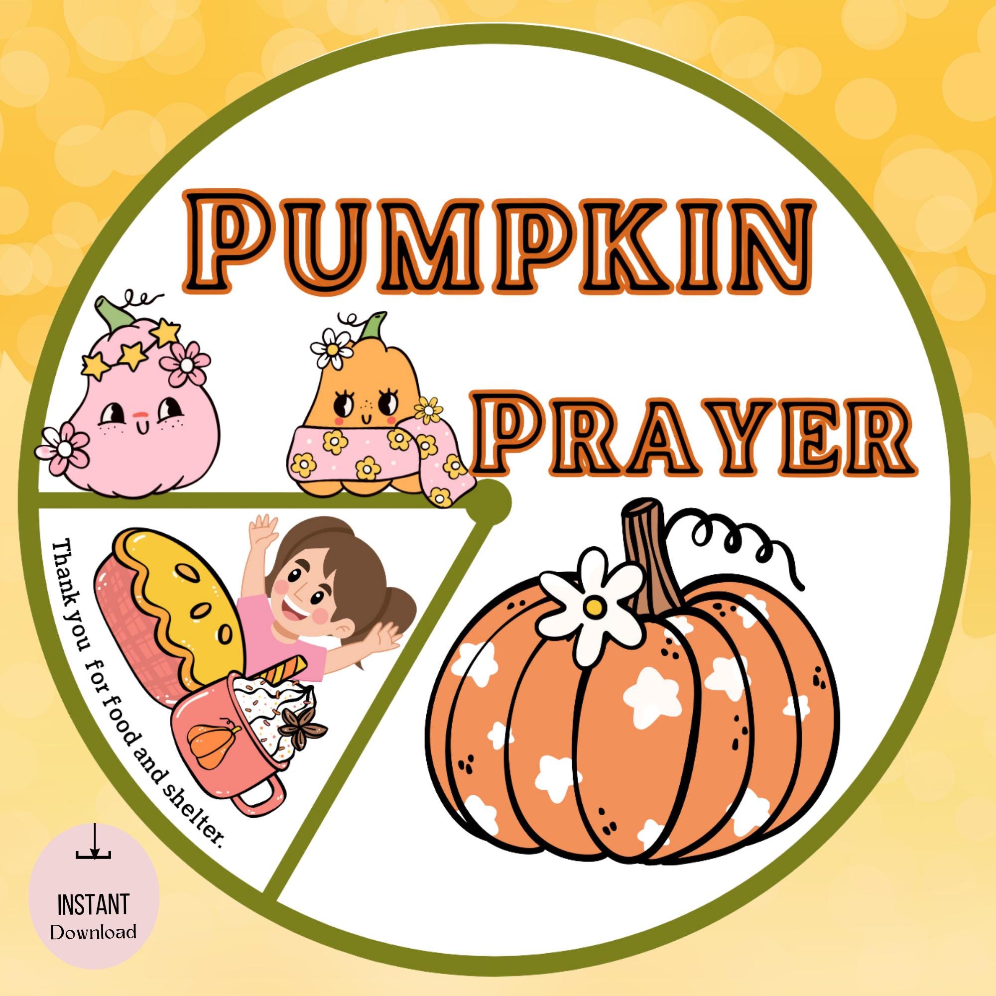 Printable Thanksgiving Pumpkin Prayer Spinner Wheel, Sunday School ...