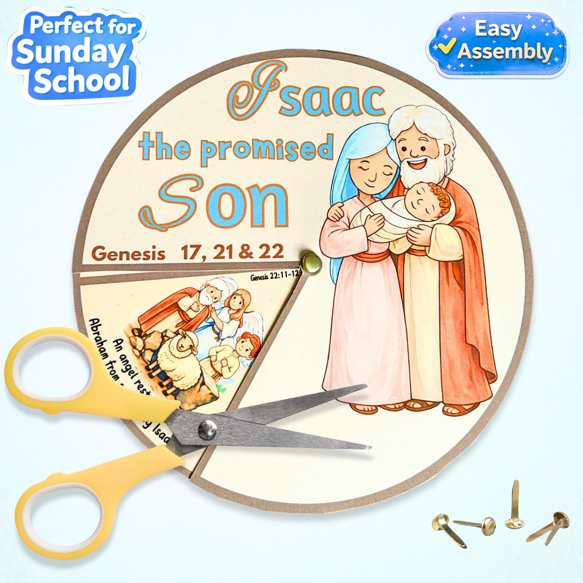 Isaac the Promised Son Craft | Coloring Spinner Wheel |sunday School ...