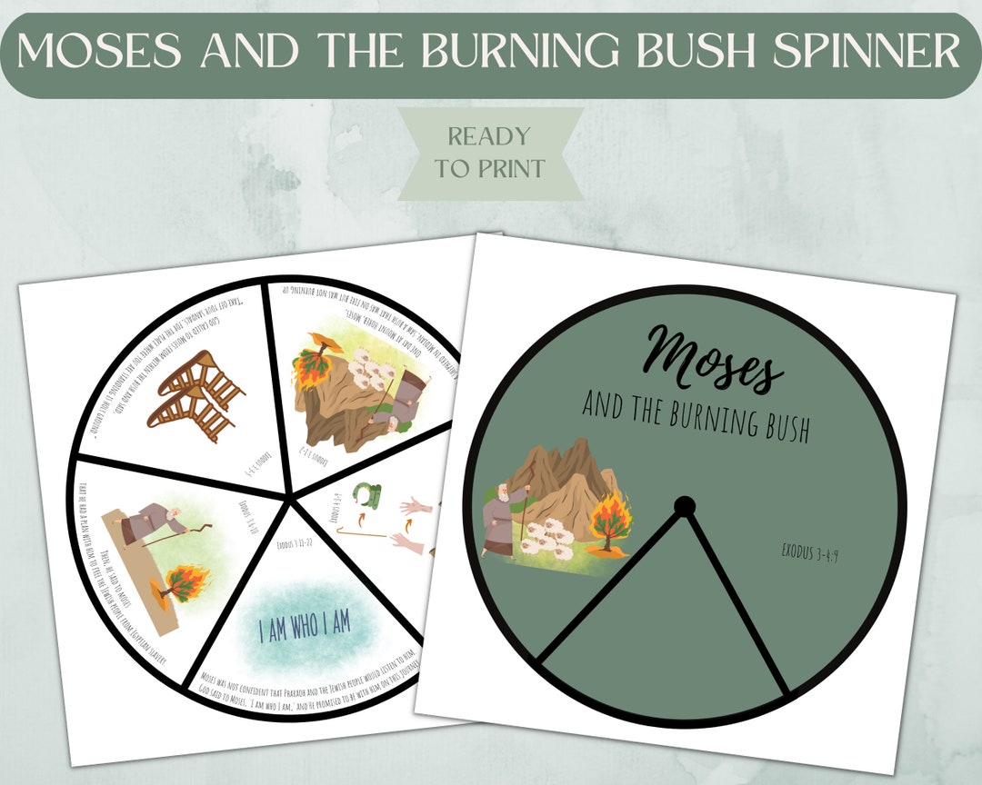 Moses and the Burning Bush Spinner Wheel Sunday School Craft - Etsy