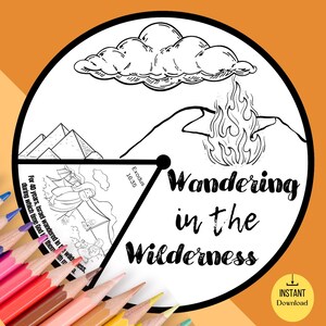 Sunday School Craft Wandering in the Wilderness Coloring Spinner Wheel ...