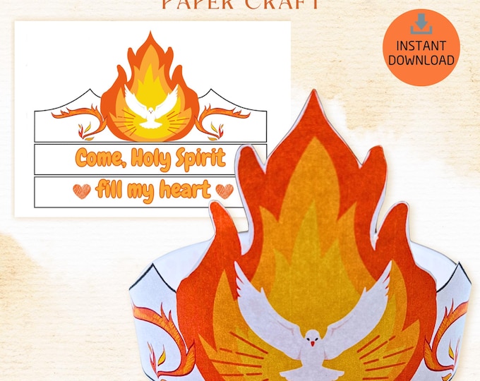 Printable Day of Pentecost Paper Crowns Craft, Disciples Receive the ...