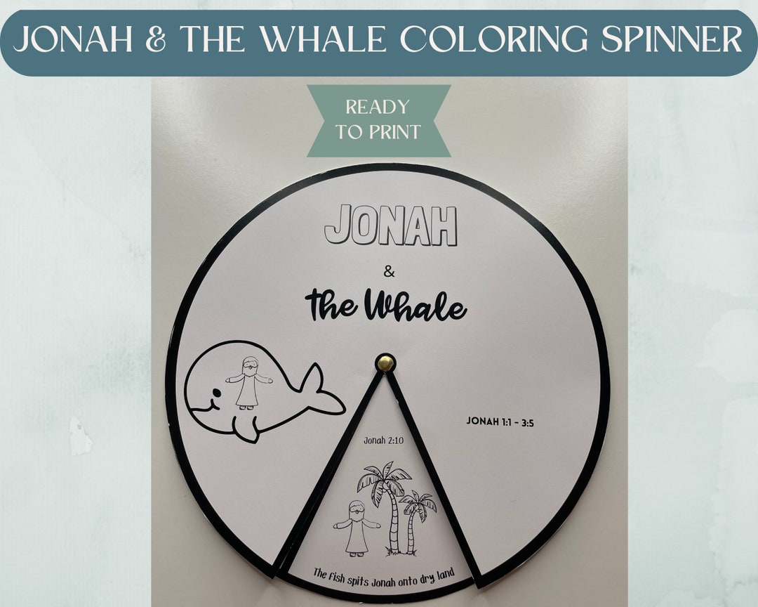 Jonah and the Whale Coloring Spinner Wheel Jonah and the - Etsy