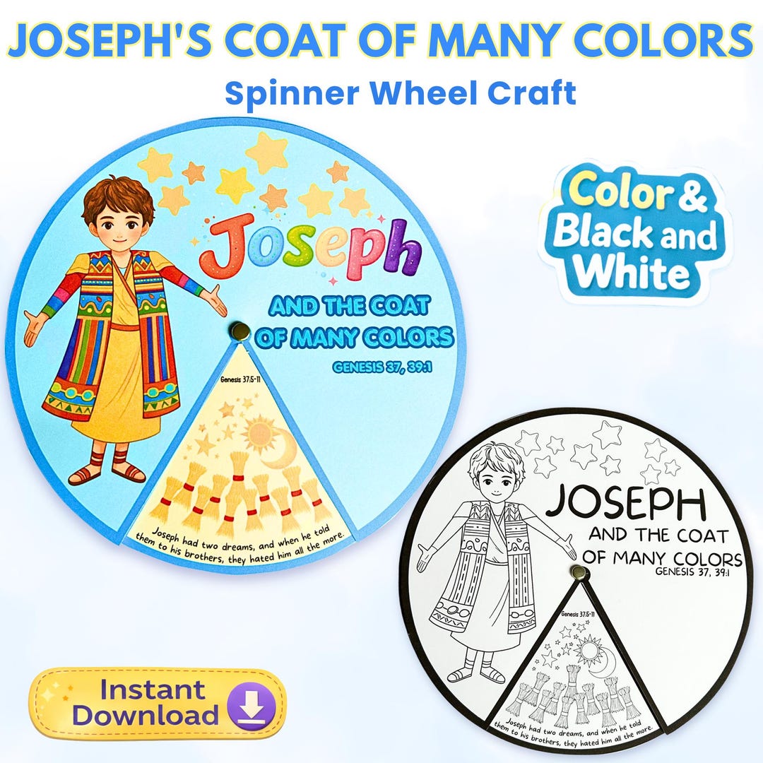 Joseph and the Coat of Many Colors Bible Craft for Kids – Printable ...