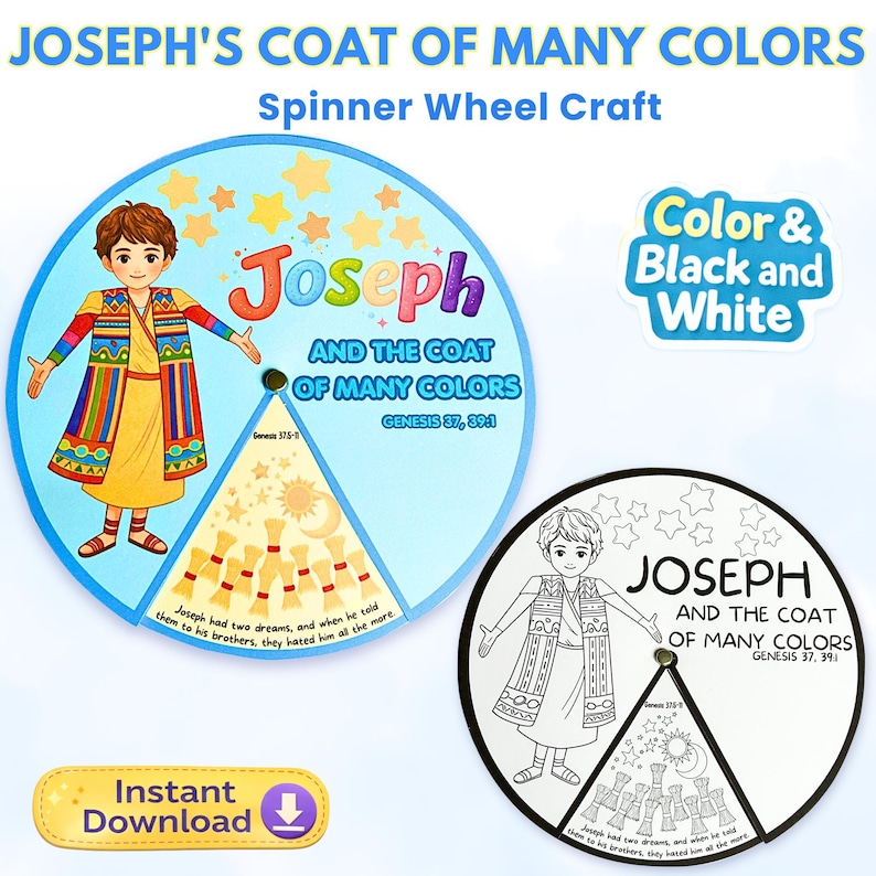 Joseph and the Coat of Many Colors Bible Craft for Kids – Printable ...