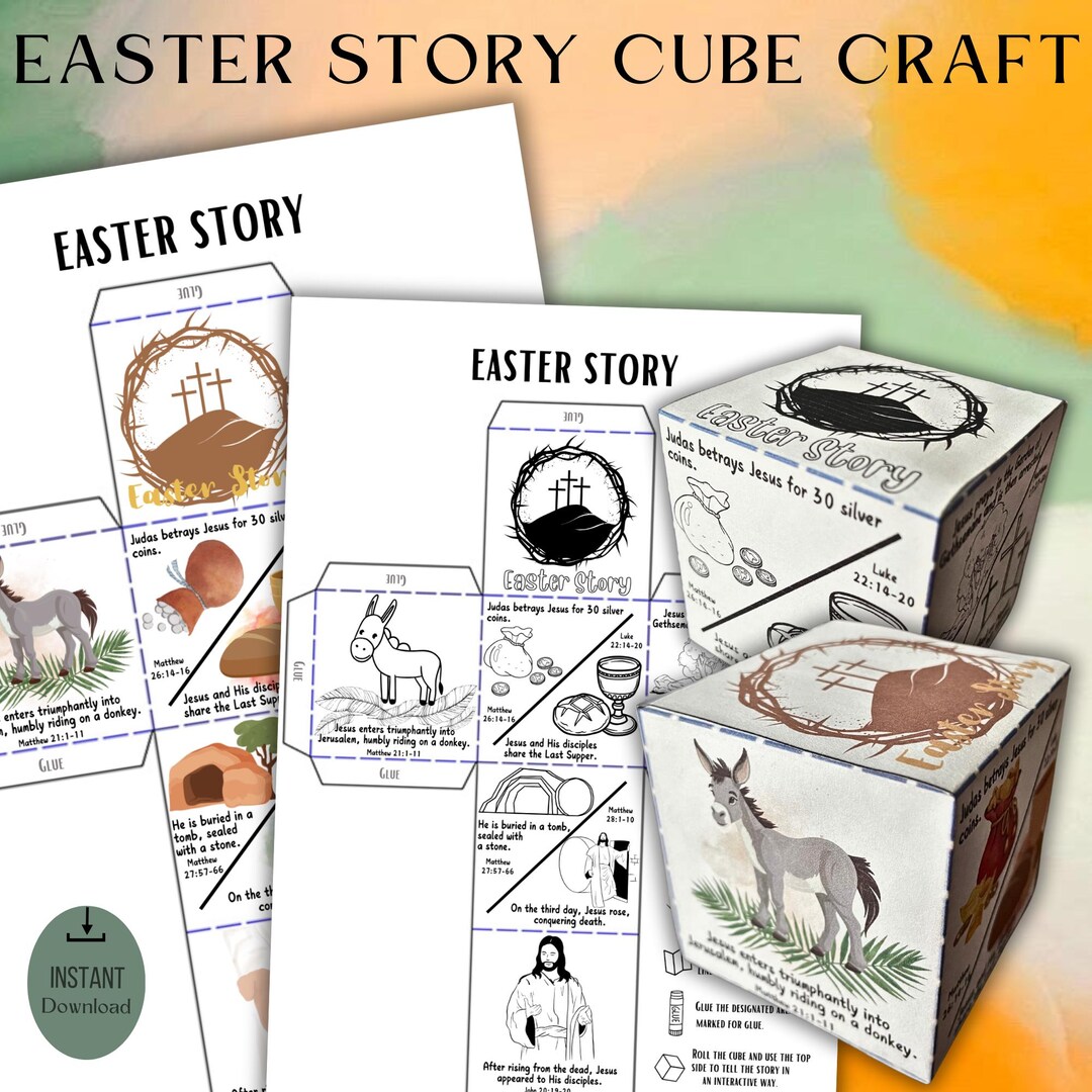 Easter Story for Kids| Cube Craft| Printable Sunday School Bible ...