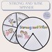 Strong and Wise Coloring Spinner Wheel | Christian Printable| Sunday ...