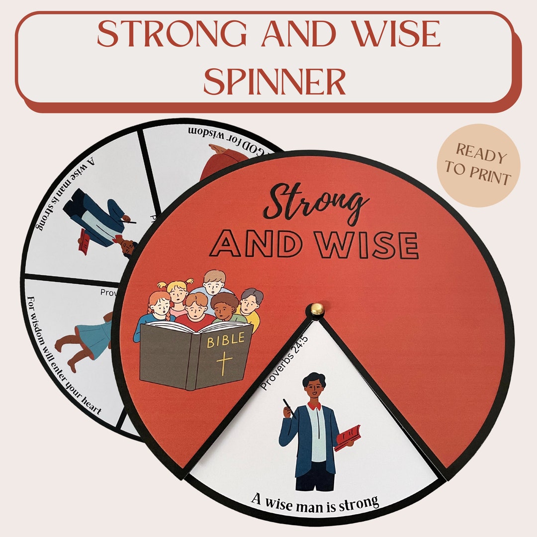 Inspirational Bible Teachings With the Theme "strong and Wise" Spinner ...