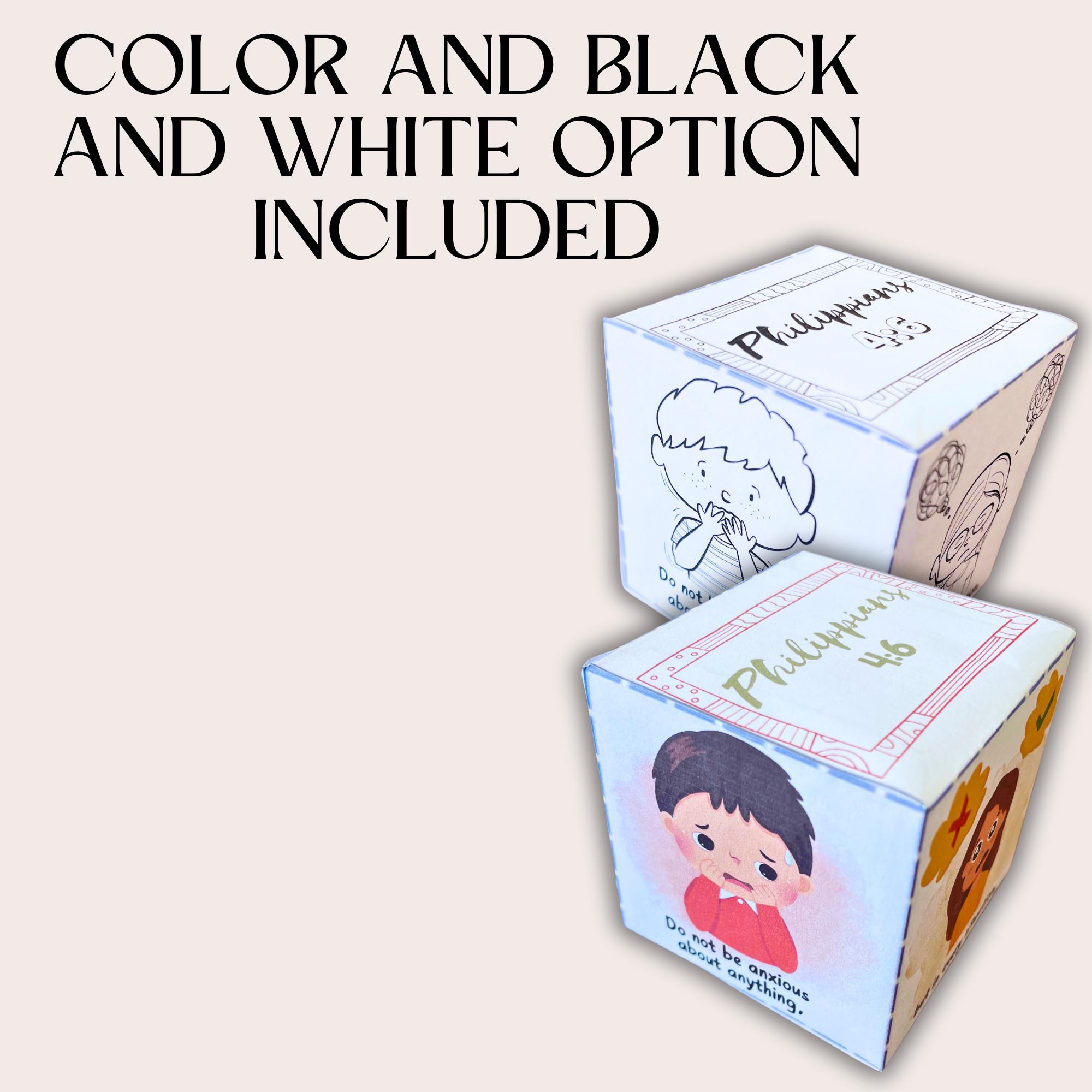 Philippians 4:6 Cube Craft, Sunday School Printable Activity, Kids ...