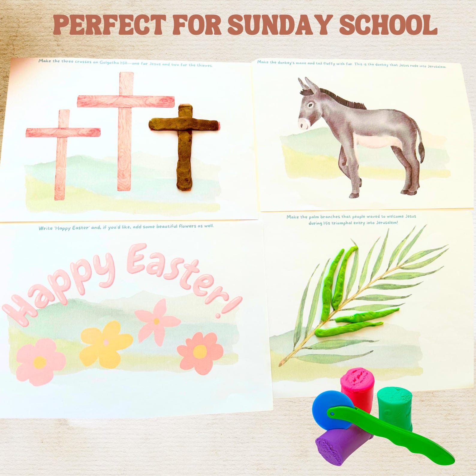 Easter Holy Week Playdough Mats | Printable Sunday School Craft ...