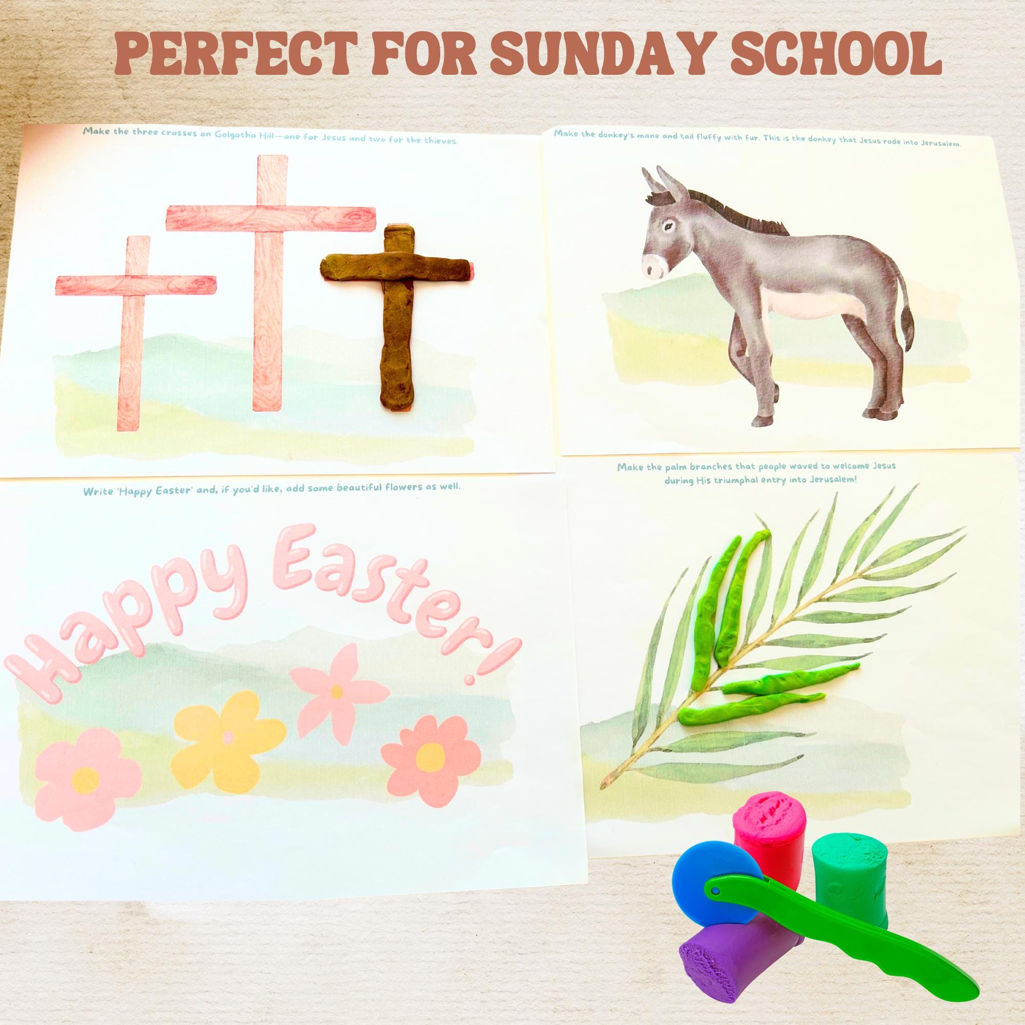 Easter Holy Week Playdough Mats | Printable Sunday School Craft ...