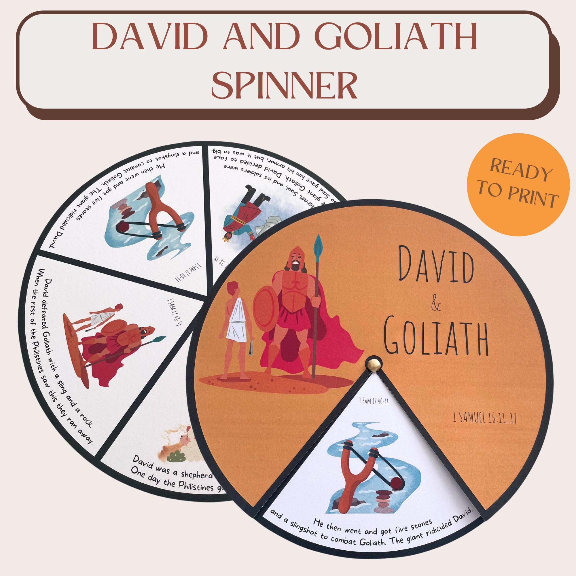 David and Goliath Spinner Wheel| David and Goliath Craft| Sunday School ...